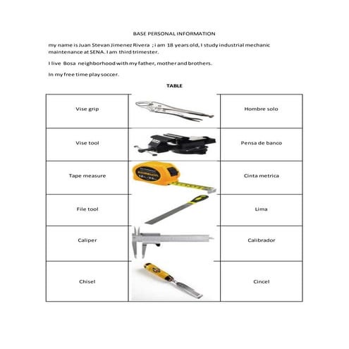 Base personal information herramientas (1) | DOCX