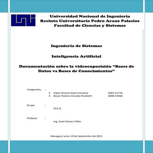 Bases de conocimiento vs bases de datos | DOCX