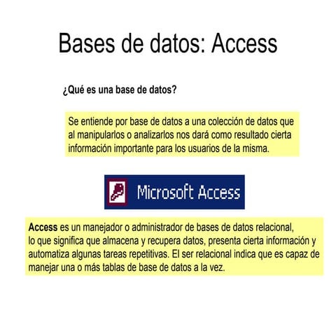 Presentación de manejo de bases de datos | PPTX