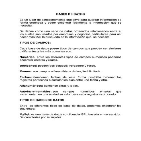 Bases de datos | DOCX