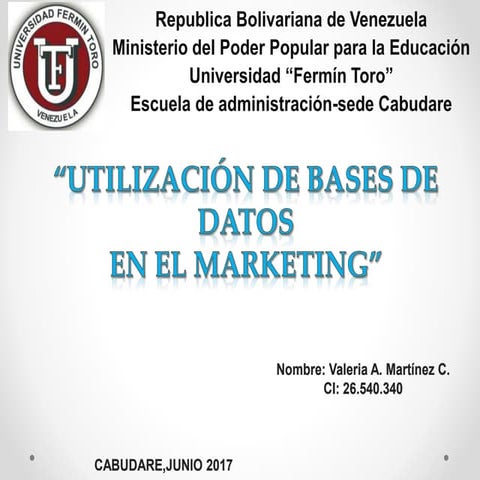 Bases de datos y utilizacion del marketing | PPTX