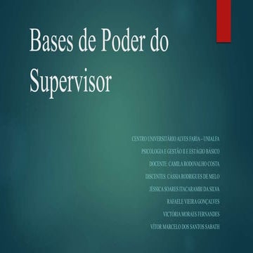 Bases de poder do supervisor | PPTX