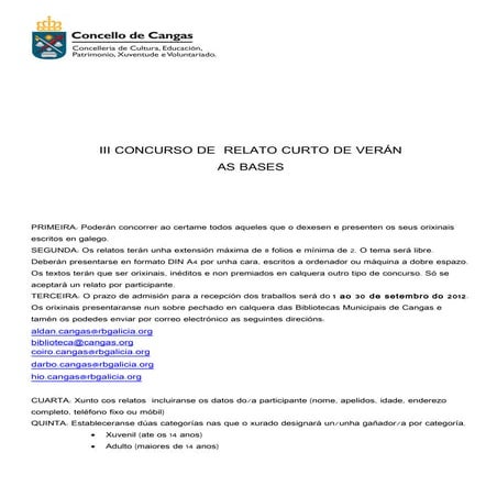 Bases III certame relato curto veran | DOC