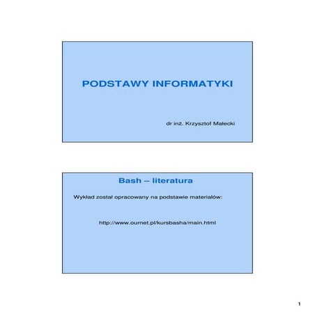 Bash 1 ----- wykład2i3 | PDF