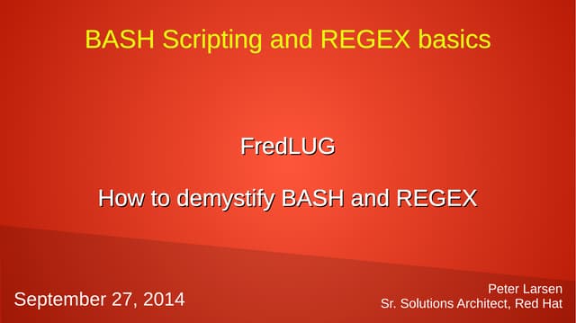 Bash and regular expressions | ODP Bash and regular expressions | ODP