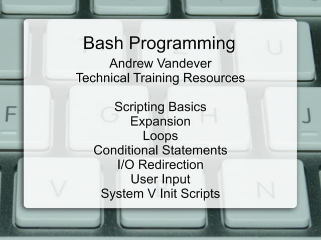 Bash Programming Ppt