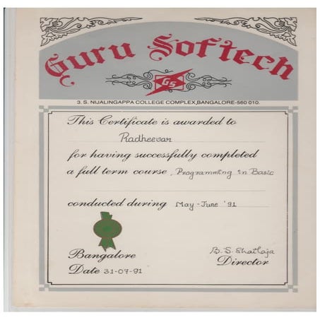 BASIC COURSE at Guru Softech | PDF