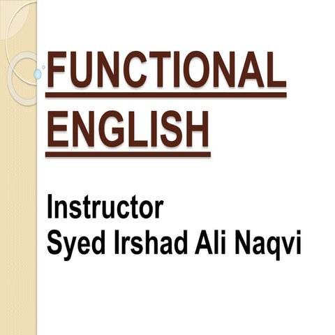 Basic English Language for Adult learners | PPTX