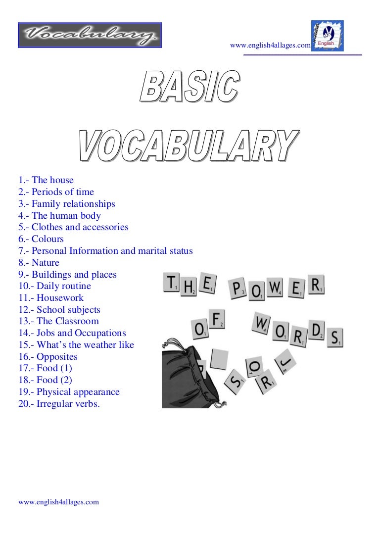 Basic Vocabulary 1 basic-vocabulary-1
