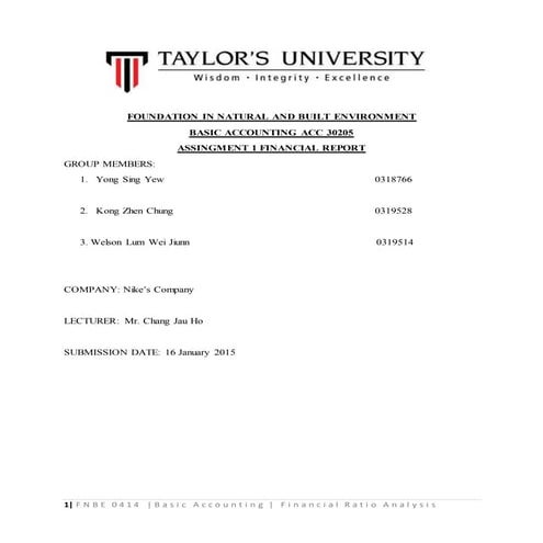 Basic accounting-assignment | DOCX
