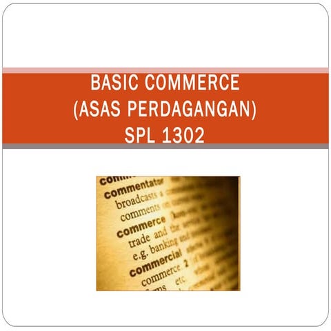 Basic Commerce Course Outline | PPT