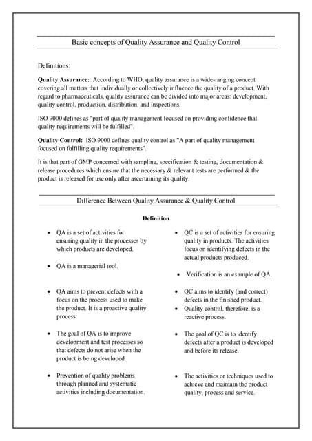 Quality variation and control | PDF