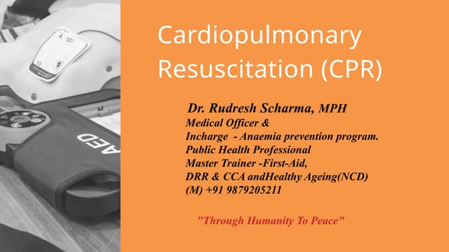 Cardiopulmonary resuscitation(cpr) | PPTX