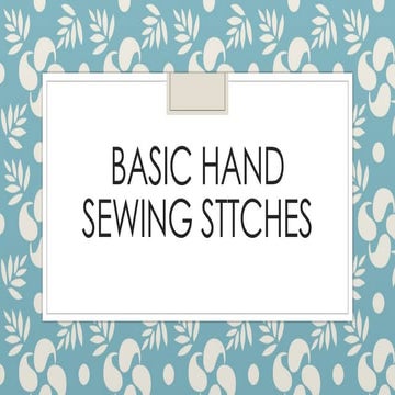 EPP- Basic Stitches | PPTX