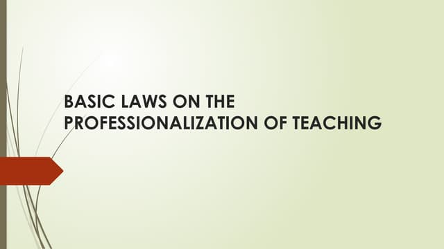 Professionalization of Teaching | PPTX