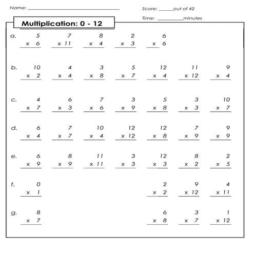 Basic multiply-drill-0-12 | PDF