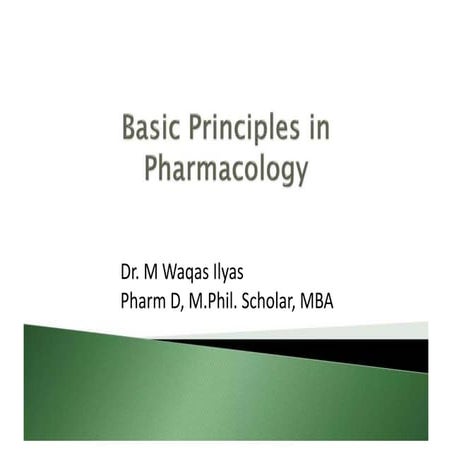Basic Principles in Pharmacology basic concepts and understanding | PPTX