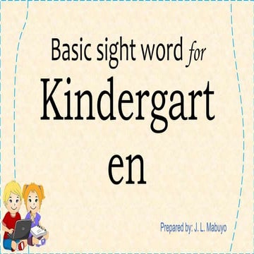 Kindergarten Sight Words Powerpoint Sight Words Distance Learning SET
