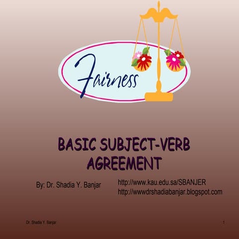Basic Subject Verb Agreement, By Dr. Shadia | PPT