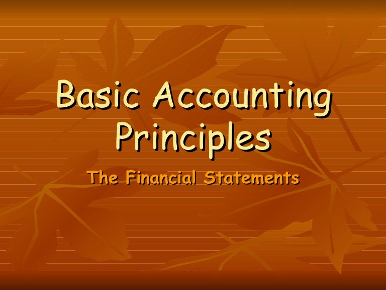 Basic accounting principles