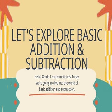 Basic Addition and Subtraction Education Presentation in Beige and Blue ...