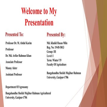 Basic agricultural information of pirganj upazila, rangpur copy | PPTX