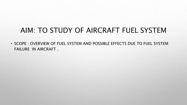 Aircraft Fuel System | PPTX