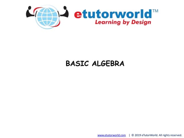 INTRODUCTION TO ALGEBRA | PPTX