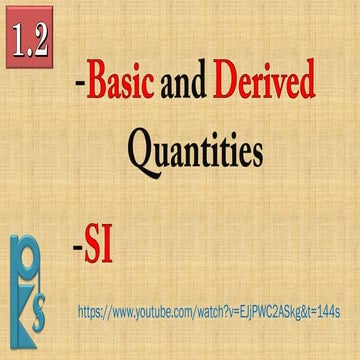 Basic and Derived quantities | PDF