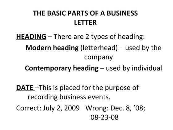 Styles in business letter | DOCX