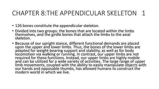 Appendicular skeleton | PPTX