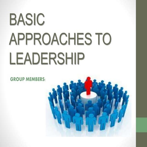 Basic approaches to leadership slides pptx | PPT