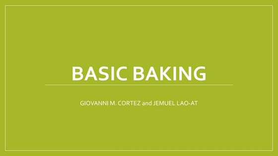 Classification of Bakery Products.pptx | Cooking | Food & Drink