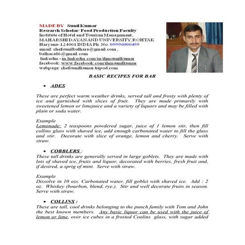 Basic bar recipes | DOC