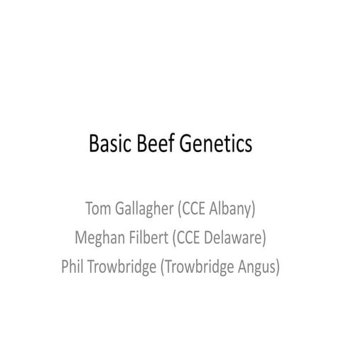 Basic beef genetics | PPT