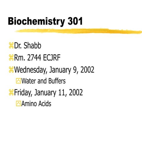 Basic biochemistry 301 | PPT | Chemistry | Science