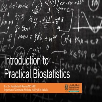 Introduction To Practical Biostatistics Ppt 