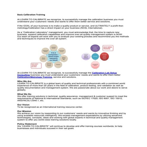 Basic calibration training | PDF