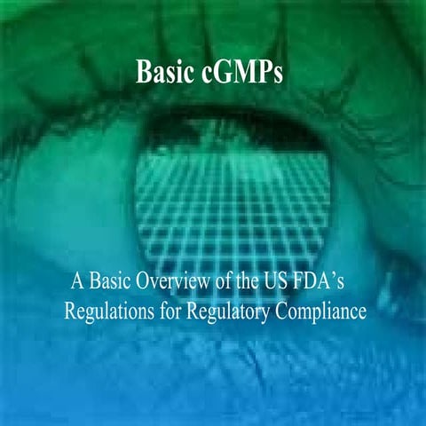 Basics of FDA GMP Training | PPT