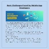 Basic Challenges Faced by Mobile App Developers | PDF