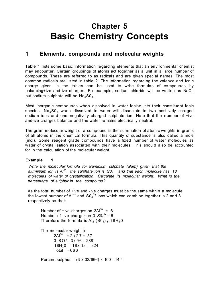 Basic chemistry concepts