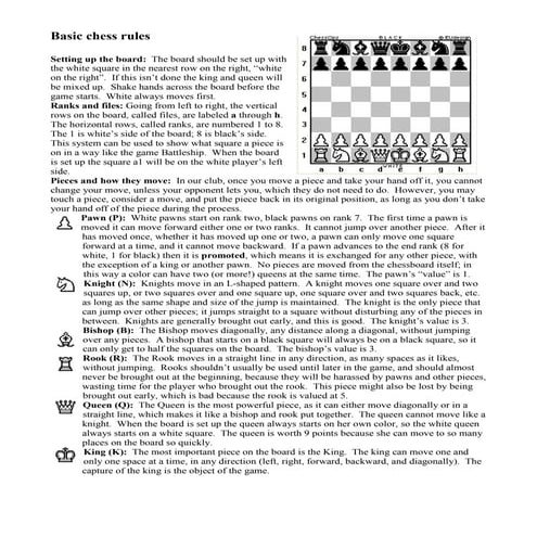 Basic chessrules | PDF | Board Games and Puzzles | Games and Puzzles