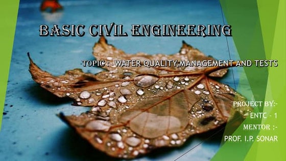 Innovations for Water and Development | PPT