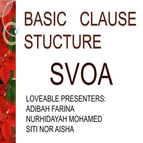 Basic clause stucture | PPTX | Homework and Study | Education