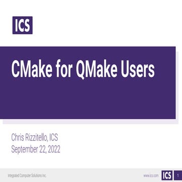 Basic Cmake For Qt Users Ppt