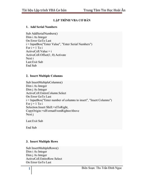 32 jenis kode vba (macro) excel yang perlu diketahui | PDF