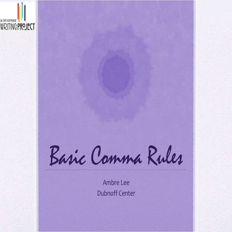 Basic comma rules | PPT