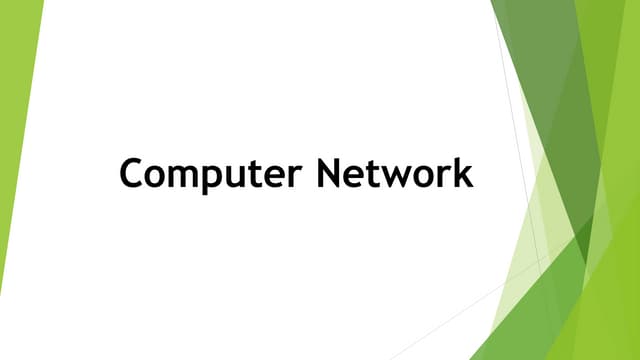 Introduction to Computer Networks Lecture slides ppt | PPT