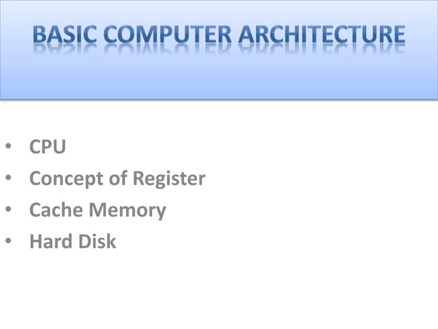 Basic Computer Architecture Pptx