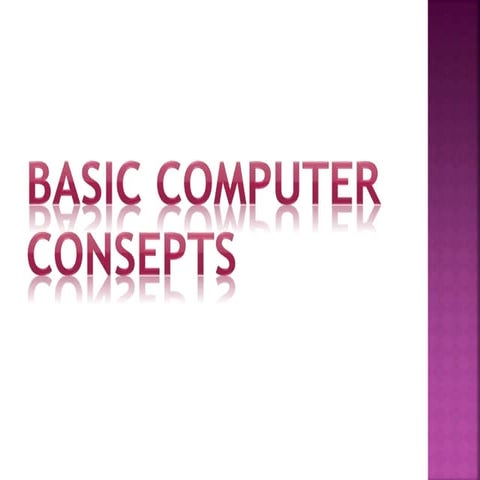 Basic computer consepts PPT | PPT